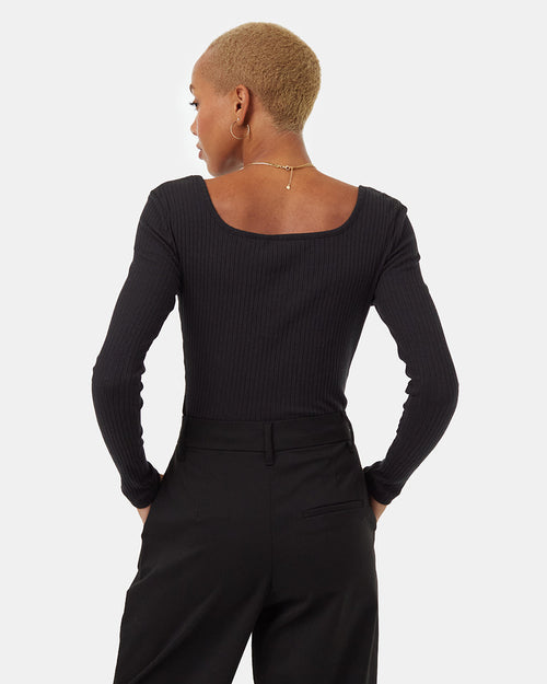 Rib Box Neck Longsleeve | Recycled Materials